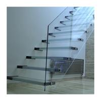 China Deck tempered glass panel glass floating stairs for sale