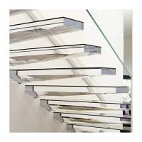 China Deck tempered glass panel glass floating stairs for sale