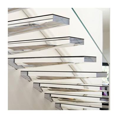Cina Deck tempered glass panel glass floating stairs in vendita