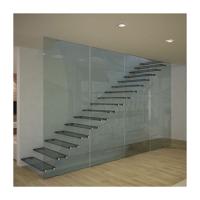 China Deck tempered glass panel glass floating stairs for sale