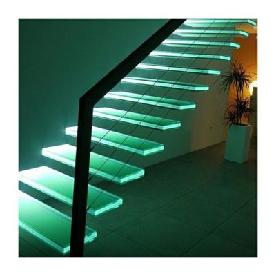 Cina Outdoor stairs staircase glass railing designs glass staircases floating in vendita