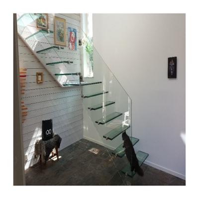 Cina Outdoor stairs staircase glass railing designs glass staircases floating in vendita