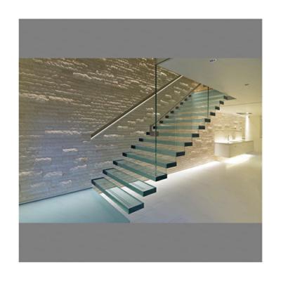 Cina Diy stairs glass stair treads price floating stairs with glass in vendita