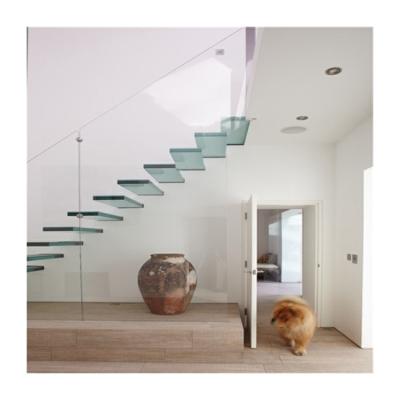 Cina Diy stairs glass stair treads price floating stairs with glass in vendita