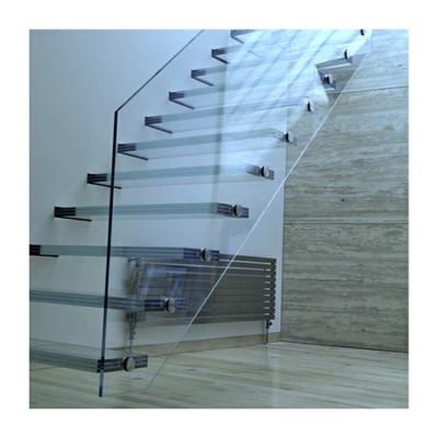 Cina Custom stairs straight floating glass staircase cost in vendita