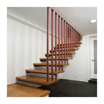 Cina Modern design wood floating staircase wood stair treads solid l shape floating staircase in vendita