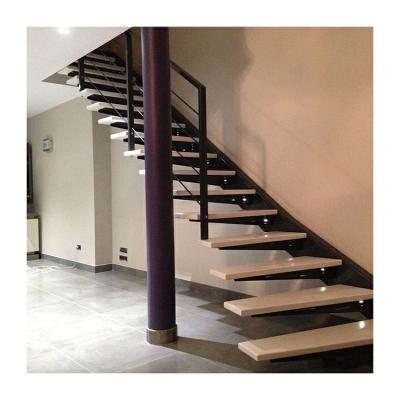 Cina Modern wood floating staircase wooden stair case floating treads in vendita