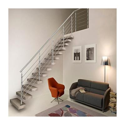 Cina Modern wood floating staircase wooden stair case floating treads in vendita