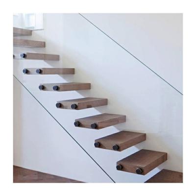 China Wood floating stiarcase beech wood staircase prefabricated floating stair design à venda