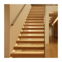 China Single Stringer Cantilever Floating Stairs Folding Step Stool With LED Pool Light for sale