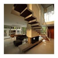 China Solid Wood Floating Stairs Customized Modern With 30mm Oak Tread for sale