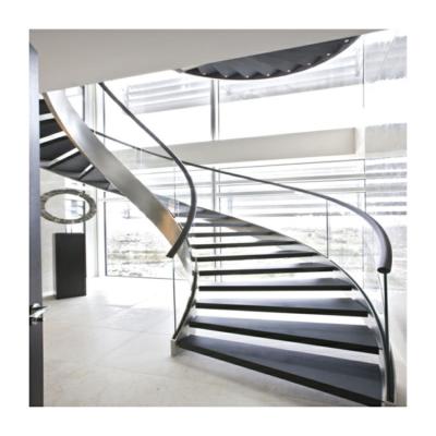 Cina Wood step curved deck stairs stringers new Zealand half circle stairway design in vendita
