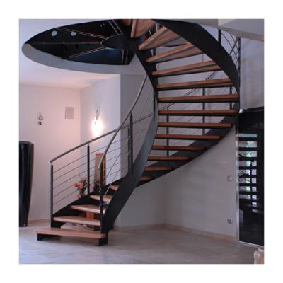 Cina Timber wooden step round stairs inside house Jamaica contemporary curved stairway in vendita