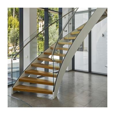 Cina Solid timber treads curved stair runner Senegal curved handrail for stairway in vendita