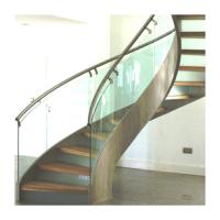 China Solid timber steps curved deck stairs Italy floating curved stairway for sale