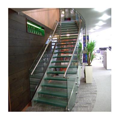 Cina Professional led glass concrete round staircase design open curved stairway in vendita