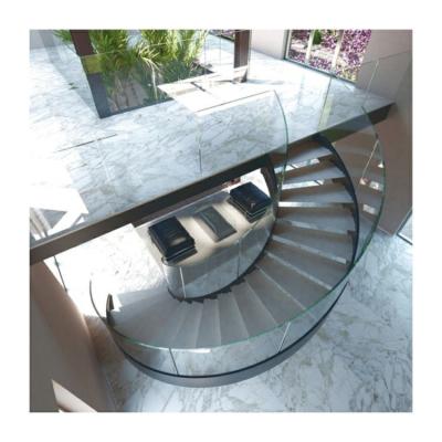 Cina Solid wooden step outdoor round staircase Los Angeles curved stairway prices in vendita