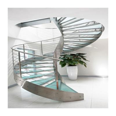 Cina Best sale laminated glass modern round staircase building circular stairs in vendita