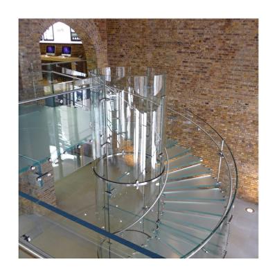 Cina Best sale laminated glass modern round staircase building circular stairs in vendita