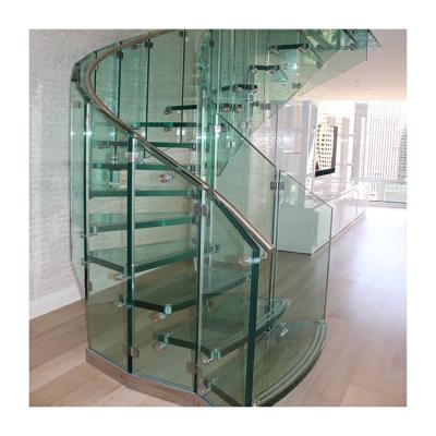 Cina Best sale laminated glass modern round staircase building circular stairs in vendita