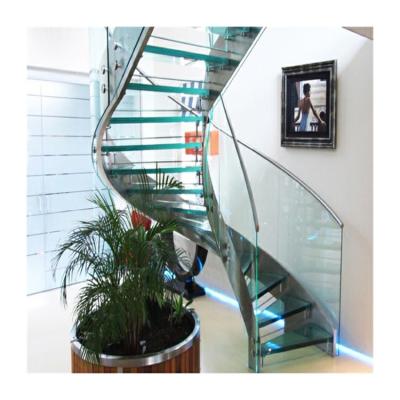 Cina Customized triple glass radius stairs factory supplier curved stairway in vendita