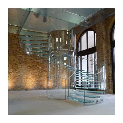 Cina Customized triple glass radius stairs factory supplier curved stairway in vendita