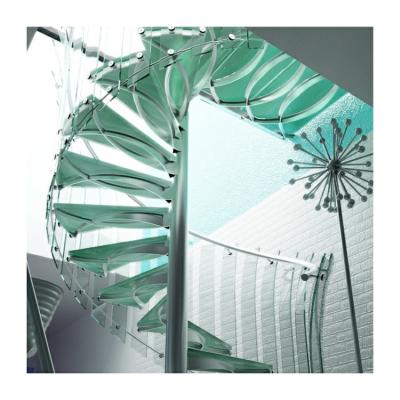 Cina Customized triple glass radius stairs factory supplier curved stairway in vendita