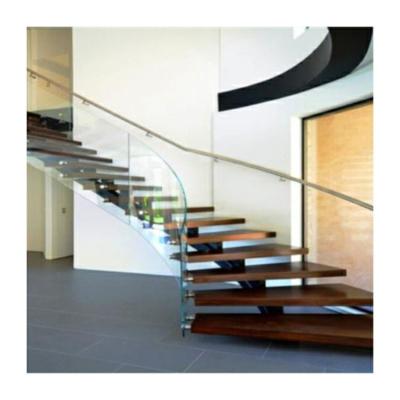 Cina Timber tread round staircase price Calgary curved stairway lift cost in vendita