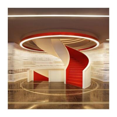 Cina Timber step arched staircase Mongolia stairway nosing for curved stairway in vendita