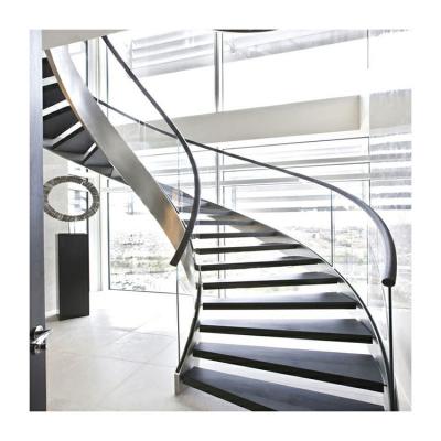 China Solid timber steps arcways spiral stairs Ottawa curved stairway dwg for sale