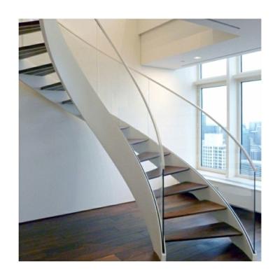 China Timber wooden steps curved porch stairs New York curved stairway cases for sale