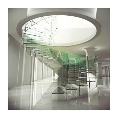 Cina Best sale pvb laminated glass curved deck stairs deck curved stairway in vendita