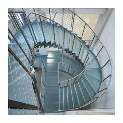 Cina Good quality double layer glass build curved deck stairs stairway nosing for curved stairway in vendita