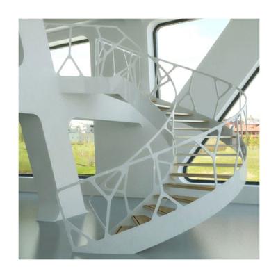China Timber wood steps a curving staircase Costa Rica prefabricated curved stairway for sale