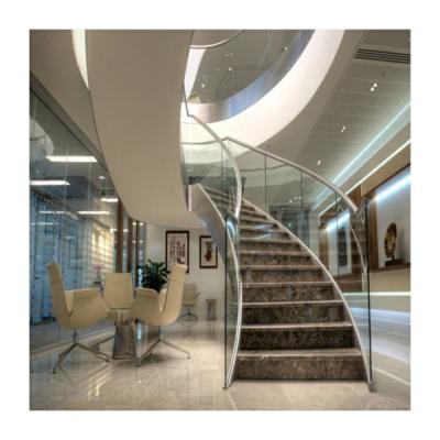 China Timber wood step arcway stair Mozambique curved stairway calculator for sale