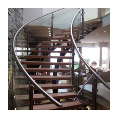 Cina Timber step curved double staircase Swaziland curved stairway kits in vendita