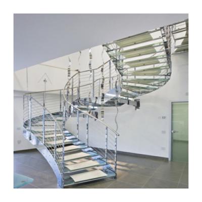 Cina Competive price Multilayer glass arch staircase circular stairs design in vendita