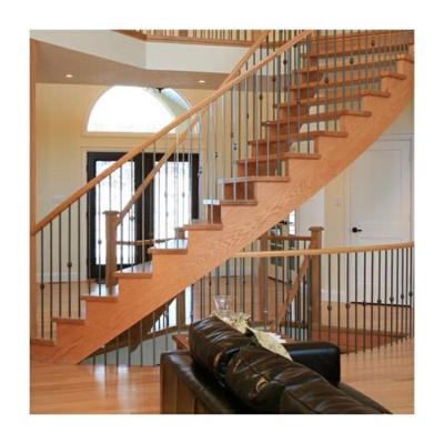 Cina Solid wood treads round stairs for home Haiti slightly curved stairway in vendita