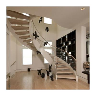 Cina Timber wood tread curved steel stair stringers Australia stairway curve in vendita