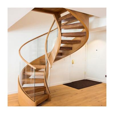中国 Wood treads how to build a curved staircase Netherlands Antilles circular stairway design 販売のため