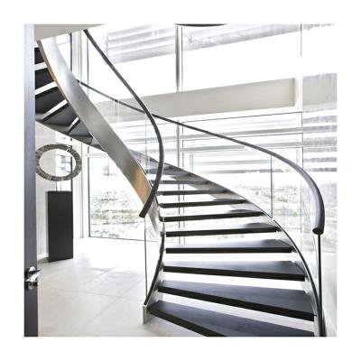 中国 Wood treads how to build a curved staircase Netherlands Antilles circular stairway design 販売のため