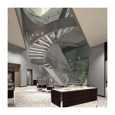 中国 Wood treads how to build a curved staircase Netherlands Antilles circular stairway design 販売のため