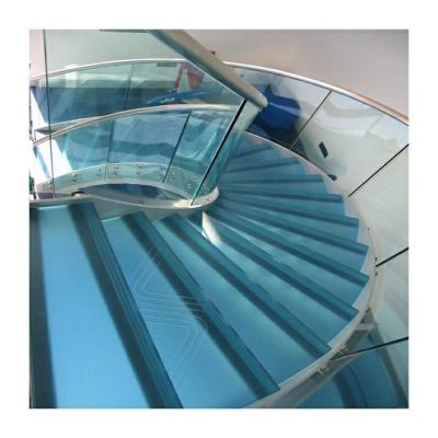 Cina Promotion price safety glass curved staircase cost luxury curved home installed stairway in vendita