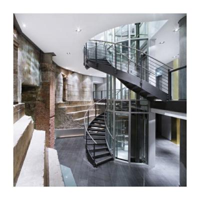 Cina Timber wooden treads curved timber staircase Lesotho curved steel stairway in vendita