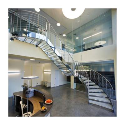 Cina Save cost safety glass black curved staircase reconditioned curved stairlifts in vendita