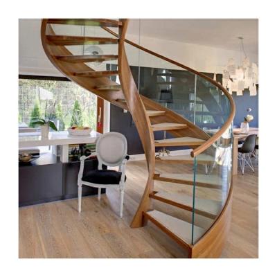China Solid wooden step curved staircase remodel Malaysia how to build curved stairway for a deck for sale