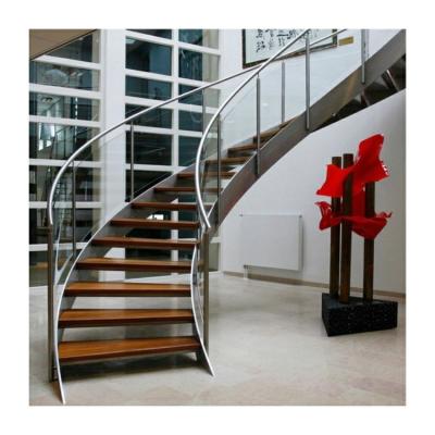 Cina Timber treads curved stairs Niger curved outdoor stairway in vendita