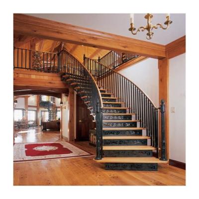 Cina Timber wooden step curved stair case Niue arcways stairway in vendita