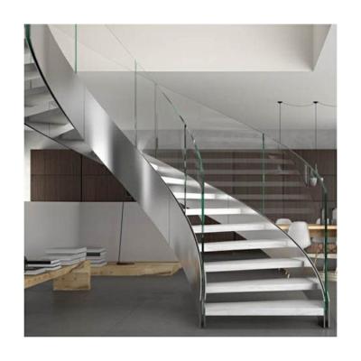 Cina Timber wooden treads curved staircase cost Cyprus house plans with curved stairway in vendita