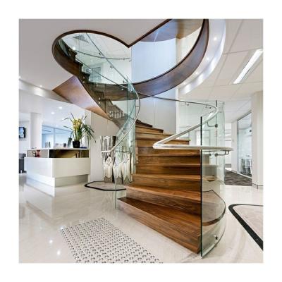Cina Solid timber steps curved deck stairs designs Belize house with curved stairway in vendita